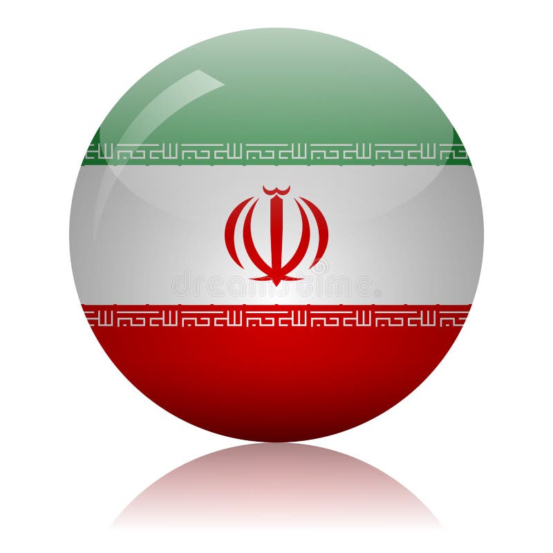 Iranian Flag Glass Icon Vector Illustration Stock Vector - Illustration ...
