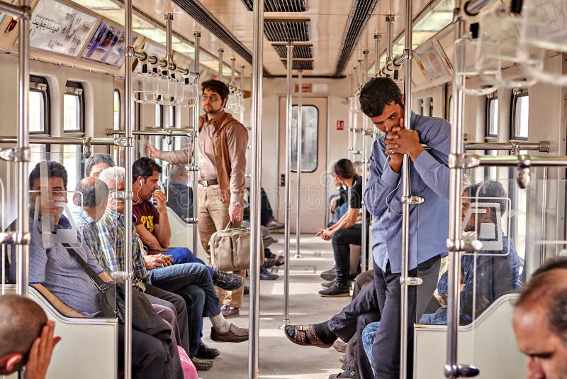 Iranian Men Go by Underground, Tehran, Iran. Editorial Stock Photo ...