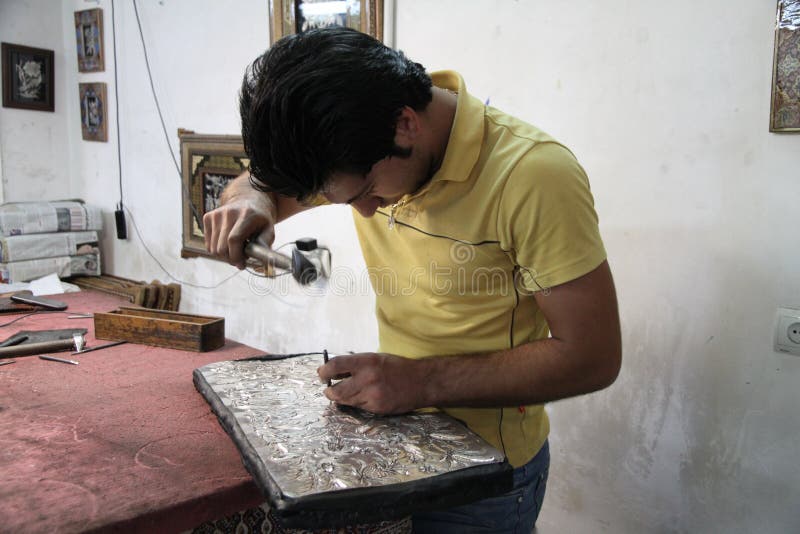 Iranian Metal Work in Isfahan Editorial Photo - Image of work, metal ...