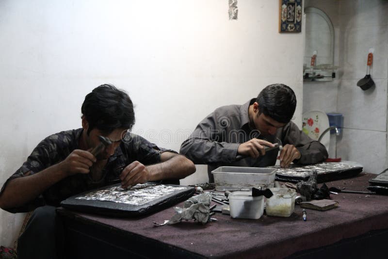 Iranian Metal Work in Isfahan. Editorial Photo - Image of painting ...