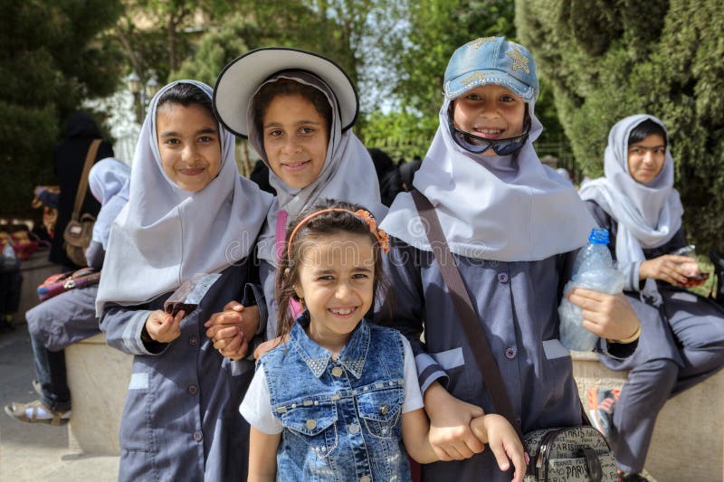 Iranian Schoolgirls Returned From Excursion Of Karim Khan Castle