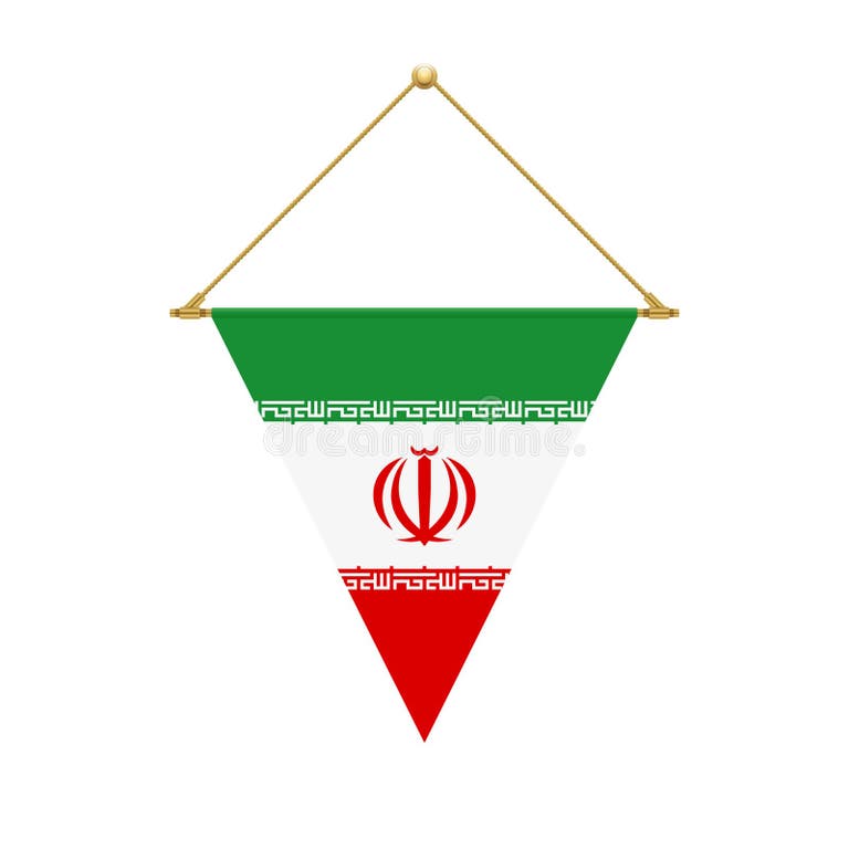 Iranian Triangle Flag Hanging, Illustration Stock Vector - Illustration ...
