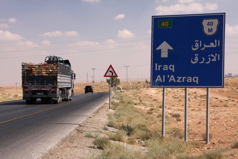 Road Sign to Iraq stock photo. Image of arabic, baghdad - 10404374