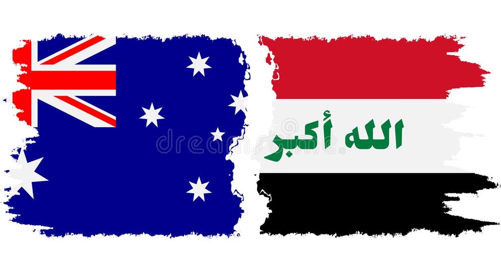 Iraq and Australia Grunge Flags Connection Vector Stock Illustration ...