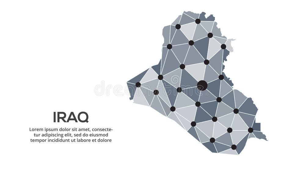 Iraq Communication Network Map. Vector Image of a Low Poly Global Map ...