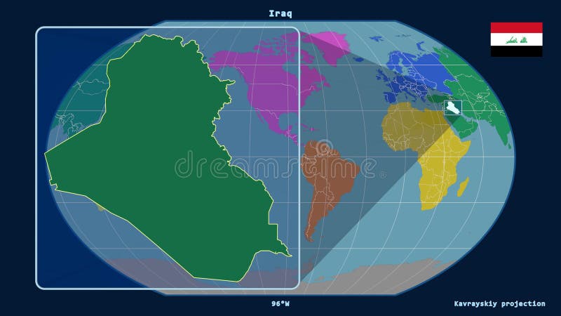 Iraq - Continents. Kavrayskiy, Left Stock Illustration - Illustration ...