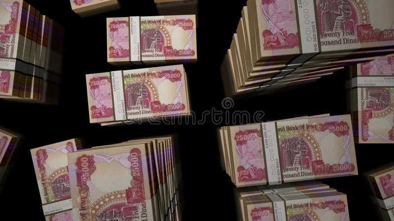 Iraq Dinar Money Banknote Pack Loop Animation Stock Video - Video of ...