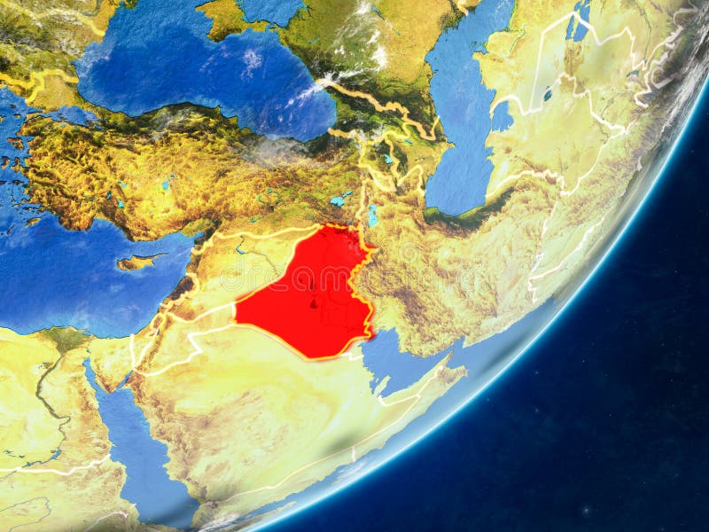 Iraq on Earth from space stock illustration. Illustration of iraq ...