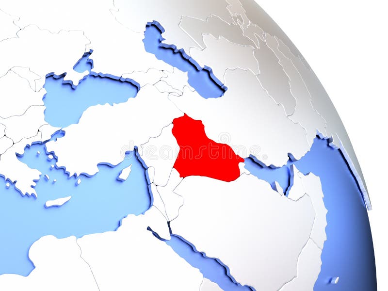 Iraq on Elegant Modern 3D Globe Stock Illustration - Illustration of ...