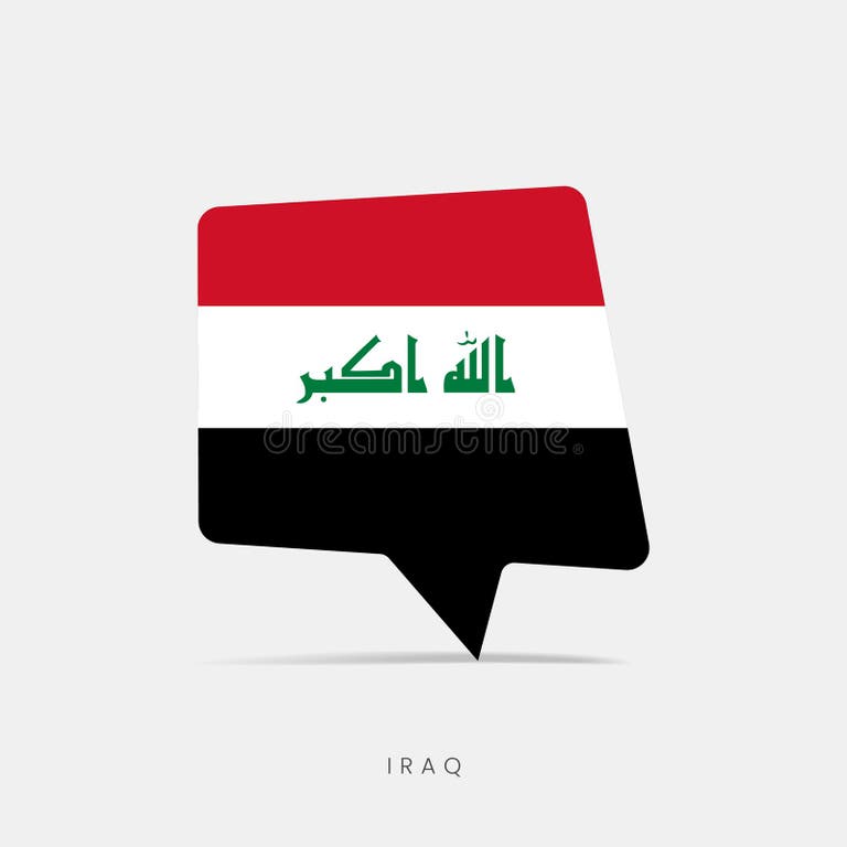 Iraq flag bubble chat icon stock vector. Illustration of translation ...