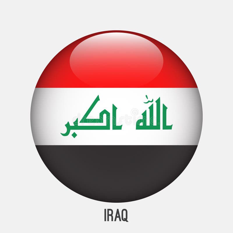 Iraq flag in circle shape. stock illustration. Illustration of modern ...