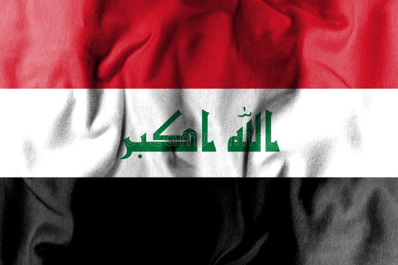 Iraq Flag is a Conceptual Image Made from Cloth Pattern. Basemap and ...