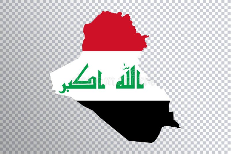 Iraq Flag on Map, Transparent Background Stock Illustration ...