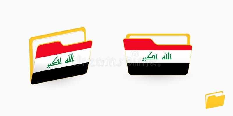 Iraq Flag on Two Type of Folder Icon Stock Illustration - Illustration ...