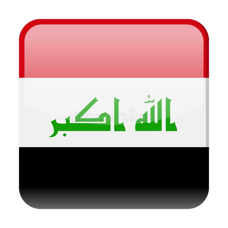 Iraq Flag Vector Square Icon Stock Illustration - Illustration of ...