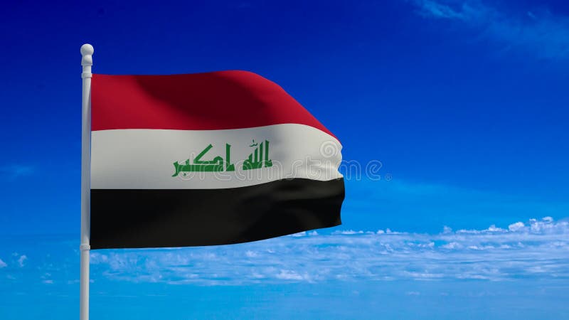 Iraq Flag, Waving in the Wind - 3d Rendering - 4K Video Stock Video ...