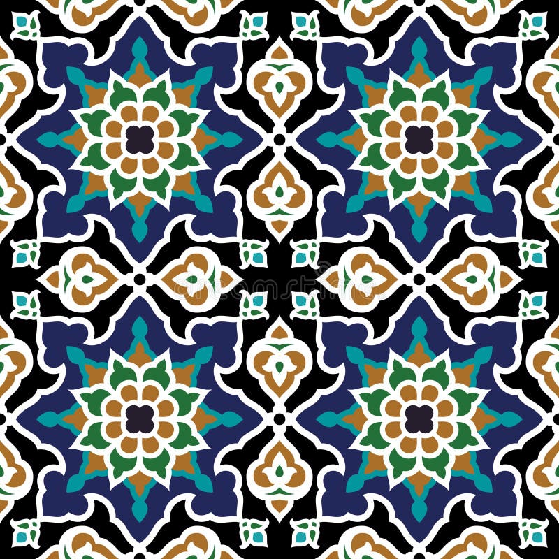 Iraq Floral Seamless Pattern Stock Vector - Illustration of decor ...