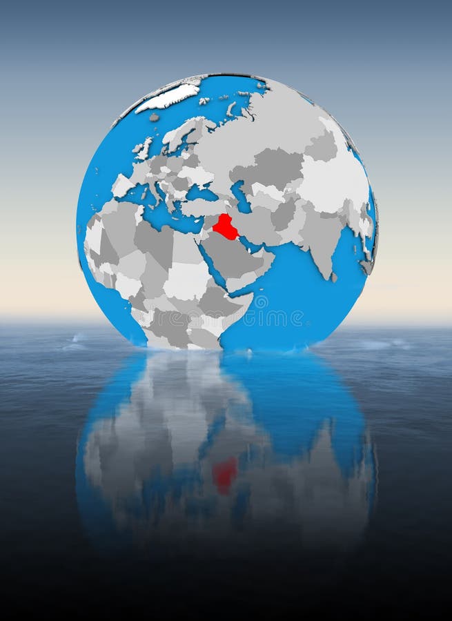 Iraq on globe stock illustration. Illustration of globe - 128333539