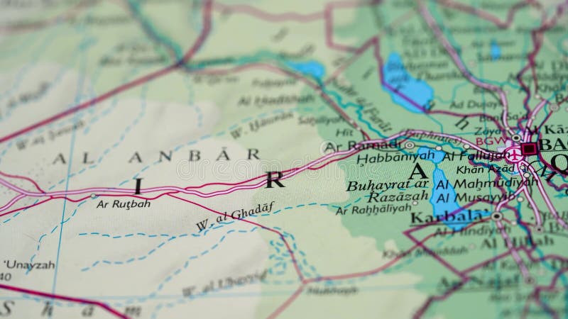 Iraq Highlighted on a World Map 4K Stock Video - Video of atlas, marker ...