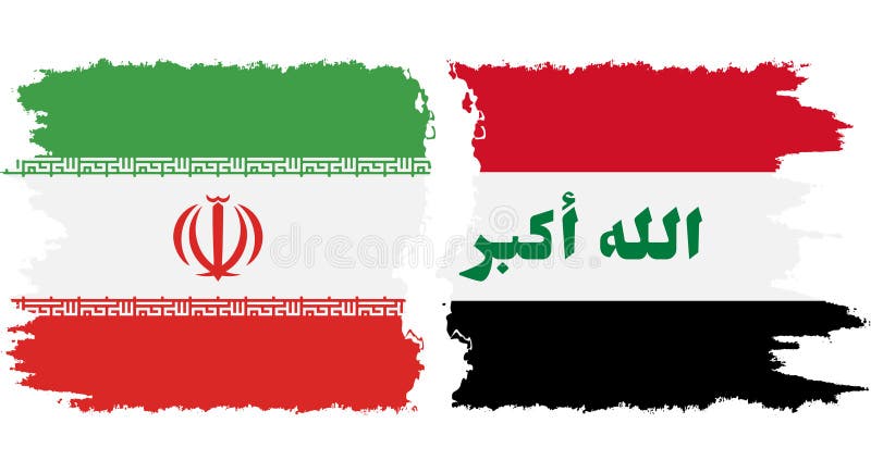 Iraq and Iran Grunge Flags Connection Vector Stock Vector ...