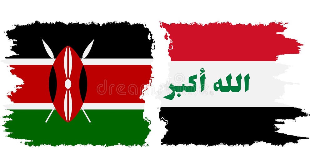 Iraq and Kenya Grunge Flags Connection Vector Stock Vector ...