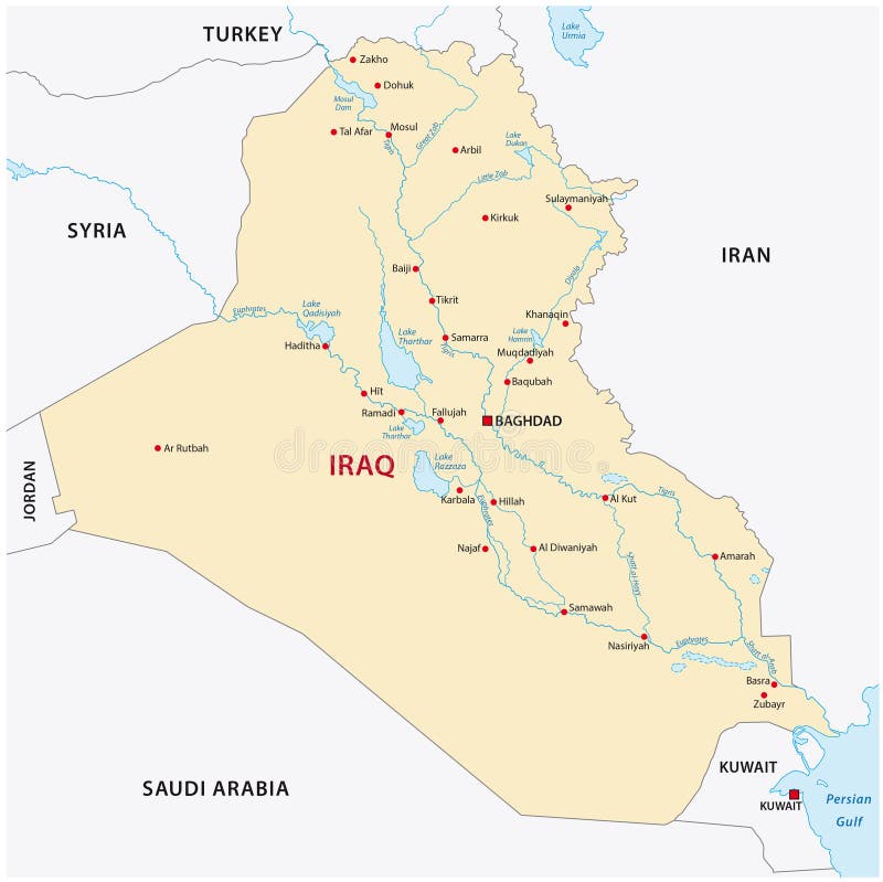 Iraq map stock vector. Illustration of kuwait, middle - 78862190