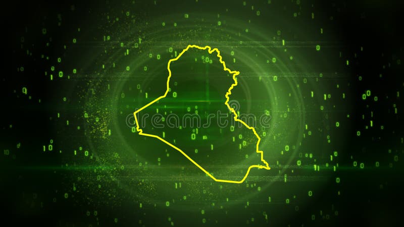 Iraq Map on Digital Background Stock Illustration - Illustration of ...