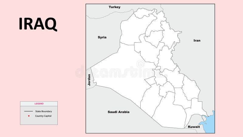 Iraq Map. State and District Map of Iraq Stock Vector - Illustration of ...