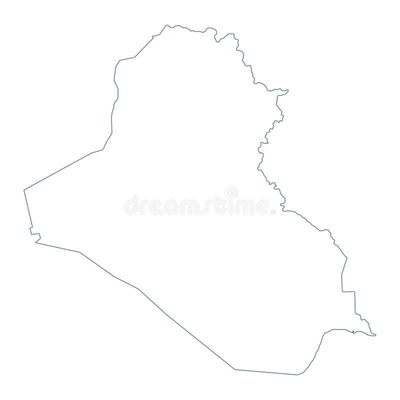 Iraq Map - Vector Solid Contour and State Regions Stock Illustration ...