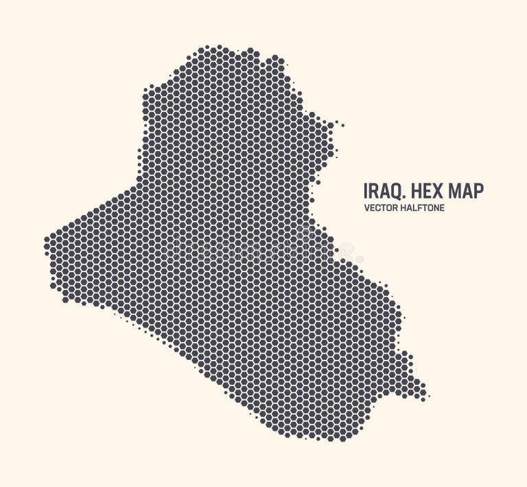 Iraq Map Vector Hexagonal Half Tone Pattern Isolated on Light ...