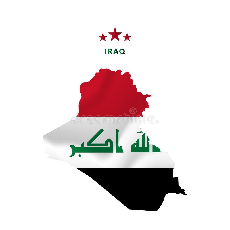 Iraq Map with Waving Flag. Vector Illustration. Stock Illustration ...