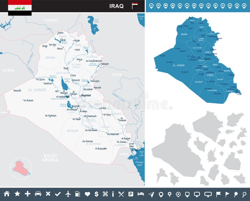 Iraq - Mapa Infographic - Ejemplo Detallado Del Vector Stock de ...