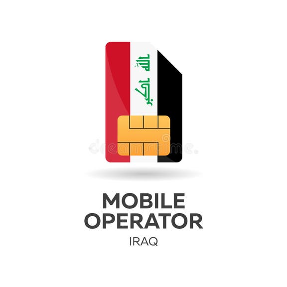 Iraq Mobile Operator. SIM Card with Flag. Vector Illustration. Stock ...