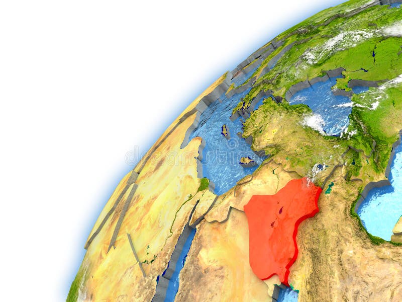 Iraq on Model of Planet Earth Stock Illustration - Illustration of ...