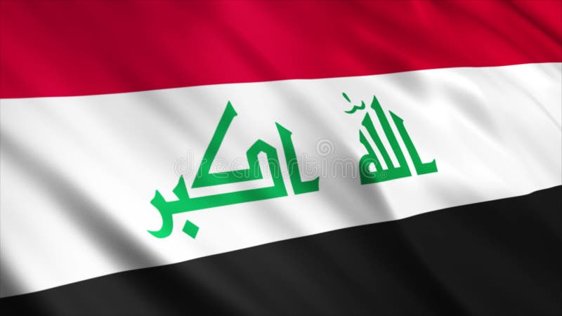 Iraq National Flag. Seamless Loop Animation Closeup Waving Stock ...