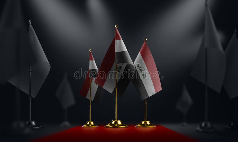 The Iraq National Flag on the Red Carpet Stock Photo - Image of vote ...