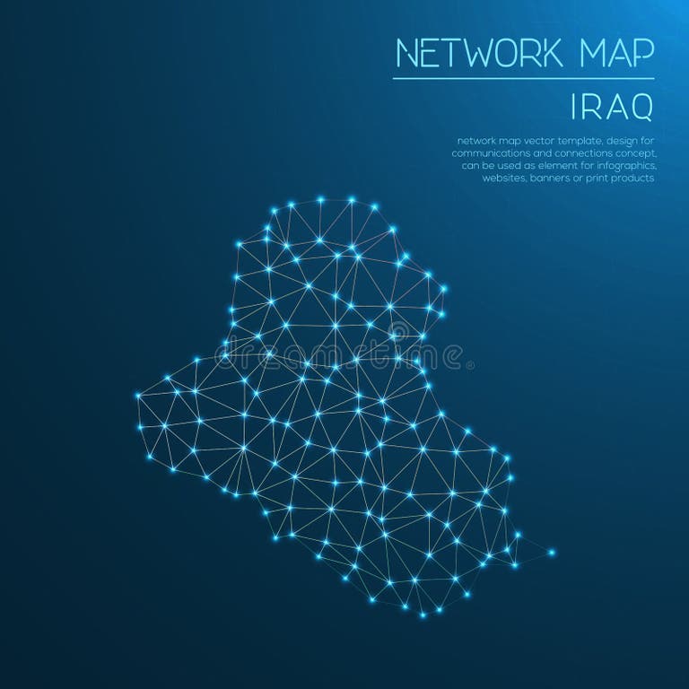 Iraq network map. stock vector. Illustration of fractal - 91321405