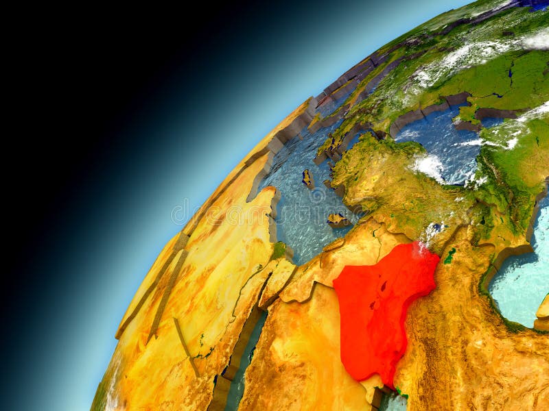 Iraq from Orbit of Model Earth Stock Illustration - Illustration of ...