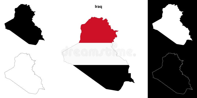 Iraq outline map stock vector. Illustration of boundary - 323784930