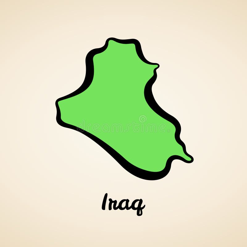 Iraq - Outline Map stock vector. Illustration of stripe - 320459116
