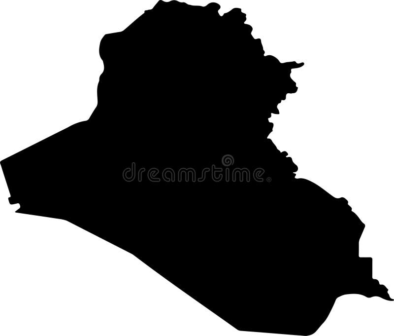 Iraq Silhouette Map with Transparent Background Stock Vector ...