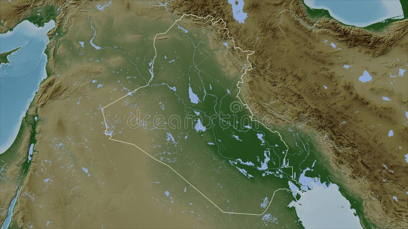 Iraq outlined. Pale stock illustration. Illustration of shape - 304091452