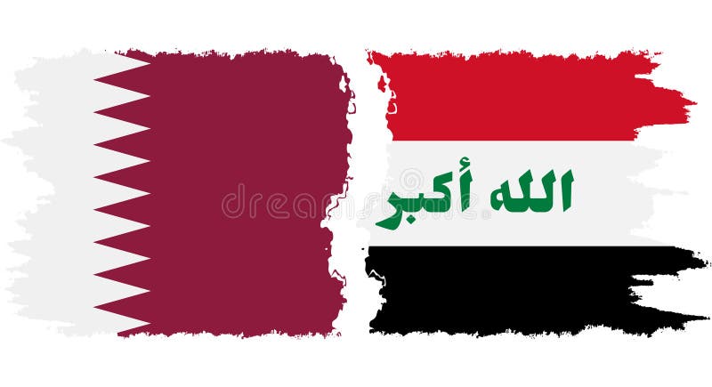Iraq and Qatar Grunge Flags Connection Vector Stock Vector ...