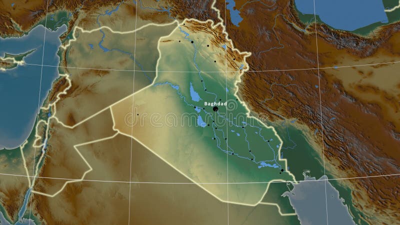 Iraq - Relief. Composition, Borders Stock Illustration - Illustration ...