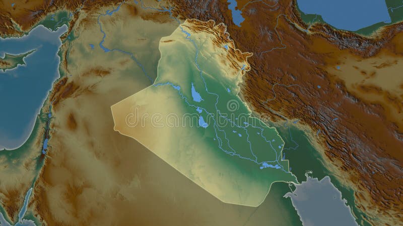 Iraq - relief. Composition stock illustration. Illustration of ...