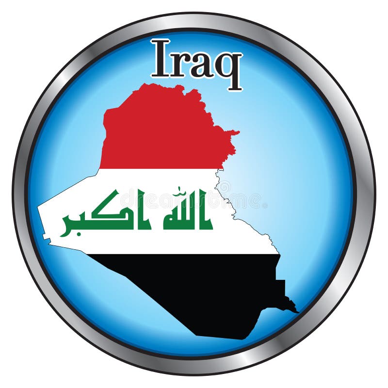 Iraq Round Button stock vector. Illustration of iraq - 82969704