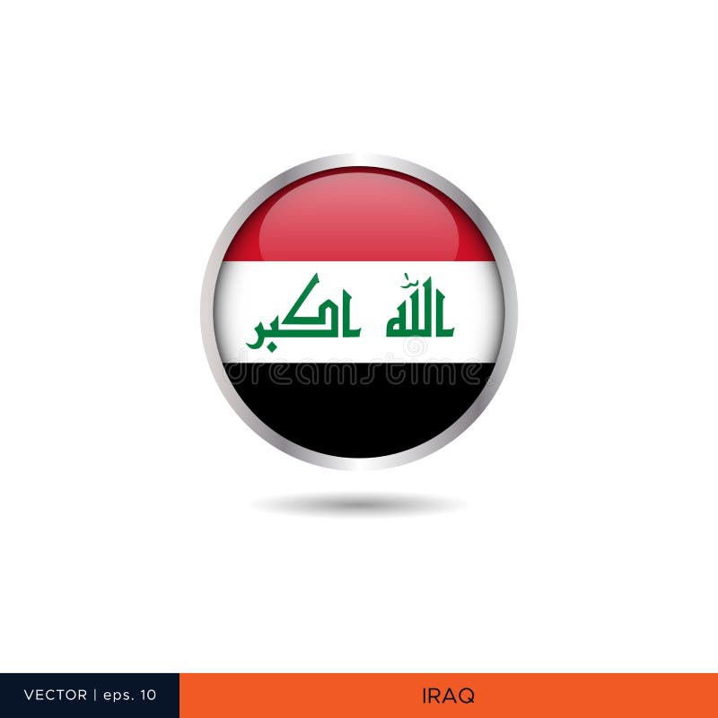 Iraq Round Flag Vector Design. Stock Vector - Illustration of design ...