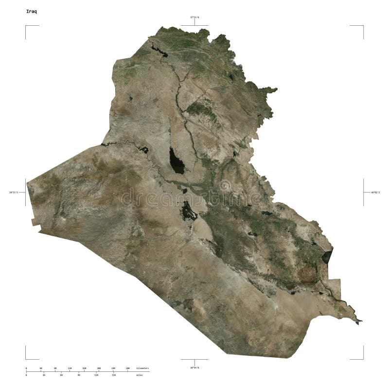 Iraq Shape on White. High-res Satellite Stock Illustration ...