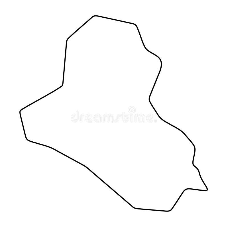 Iraq Simplified Vector Outline Map Stock Vector - Illustration of ...