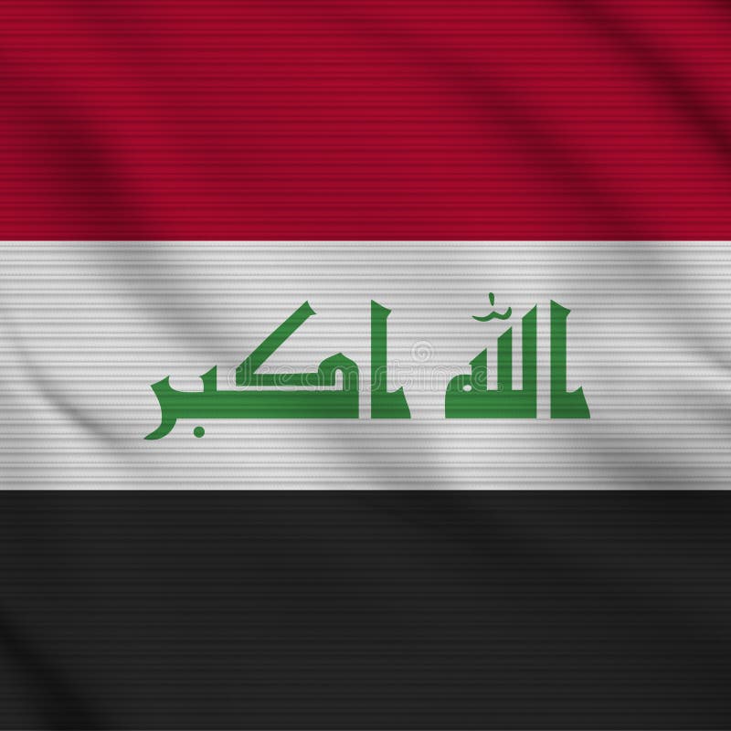Iraq Square Realistic Flag Fabric Texture Effect Illustration Stock ...